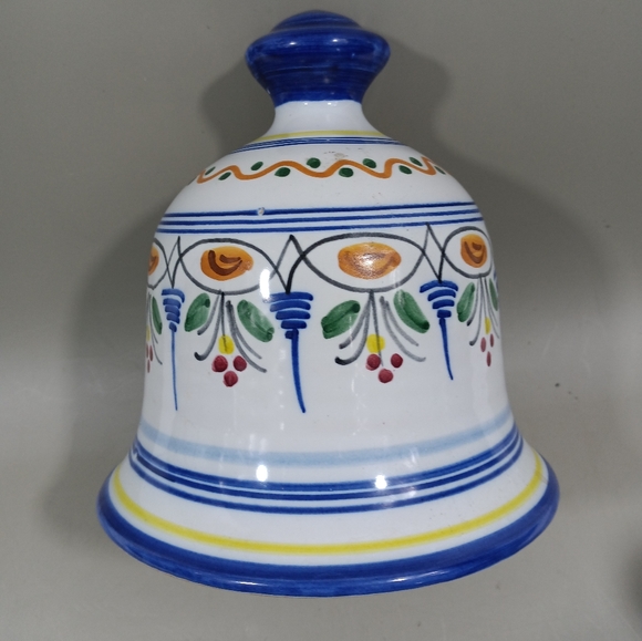 De La Cal | Accents | De La Cal Bell Hand Painted Pottery Spain Signed ...